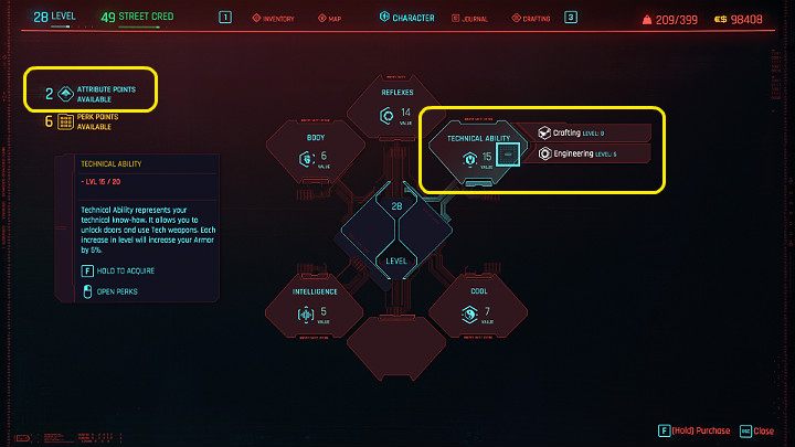 Cyberpunk 2077: How to spend attribute points? - gamepressure.com