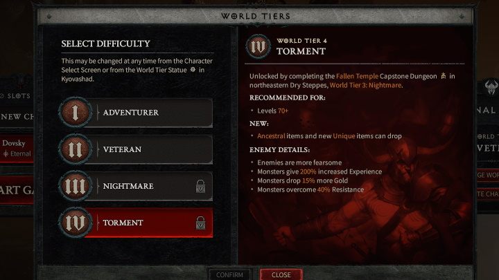 Diablo 4: Difficulty levels, World Tiers | gamepressure.com