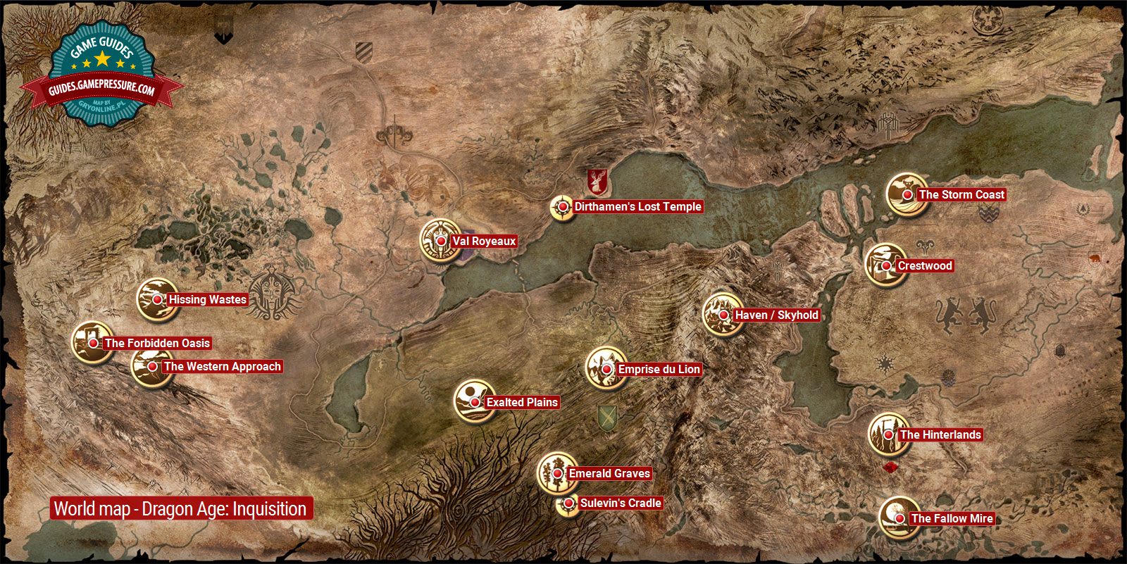 Dragon Age Inquisition: World map